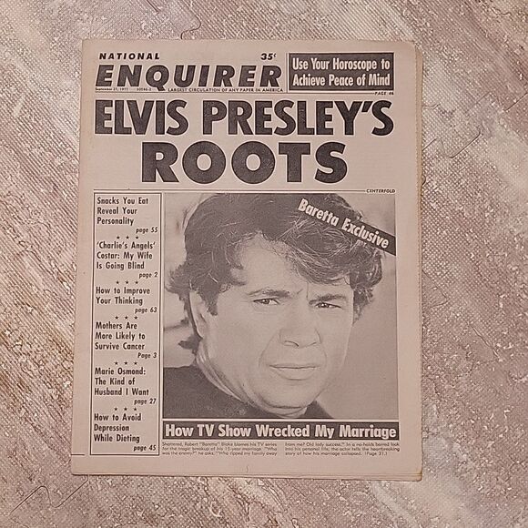 National ENQUIRER | Other | National Enquirervintage 977 Tabloid Paper ...